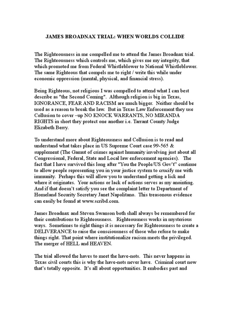 James Broadnax Trial - Will DNA Keep James From Receiving The Death ...