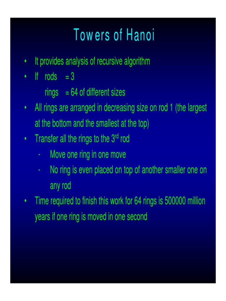 Towers of Hanoi | PDF | Time Complexity | Theory Of Computation