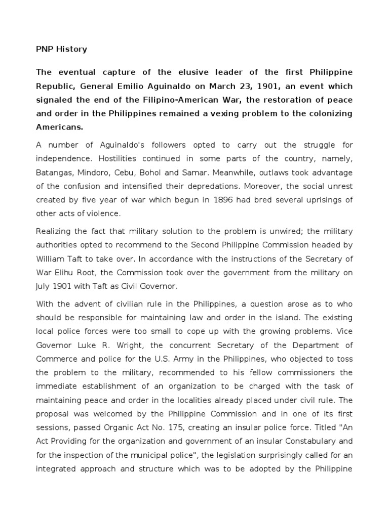 History of PNP. | PDF | Regiment | Police