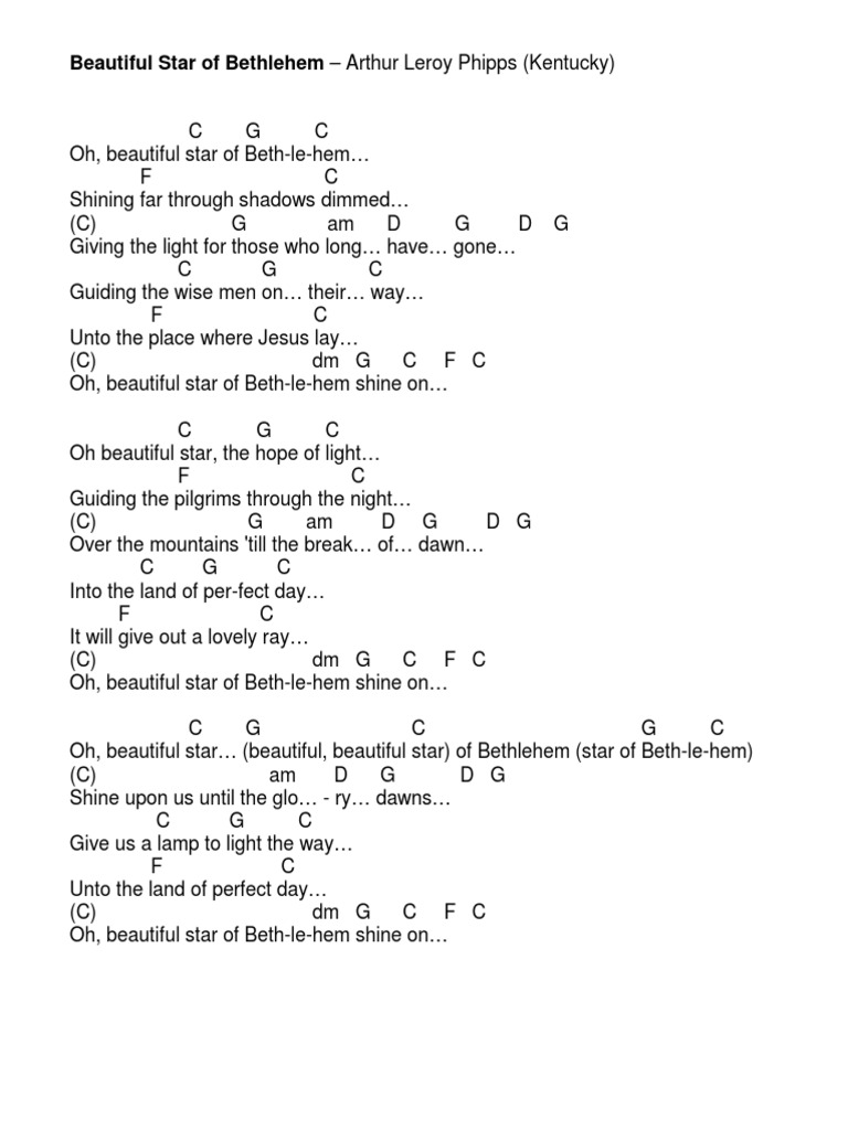 Beautiful Star of Bethlehem Lyrics | PDF