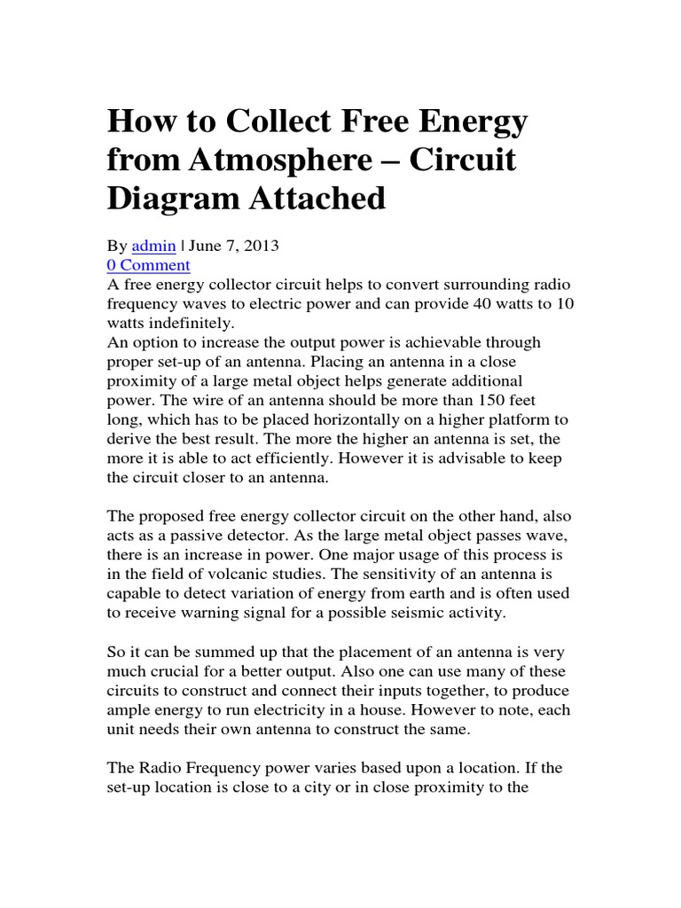 Free Energy Collection from Atmosphere | PDF