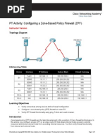 10.3.11 Packet Tracer - Configure A ZPF | PDF | Firewall (Computing) | Router (Computing)