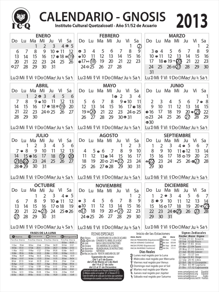 Calendario Gnostico | PDF | Símbolos estrella | Astrología