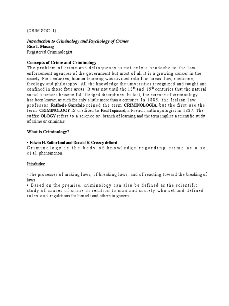 Understanding Crime and Criminology: An Introduction to Key Concepts ...