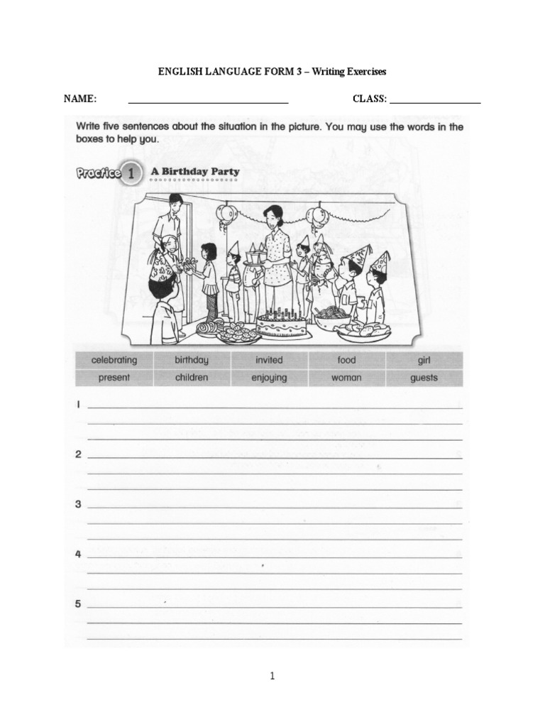 F3 130618 Writing Exercises | PDF