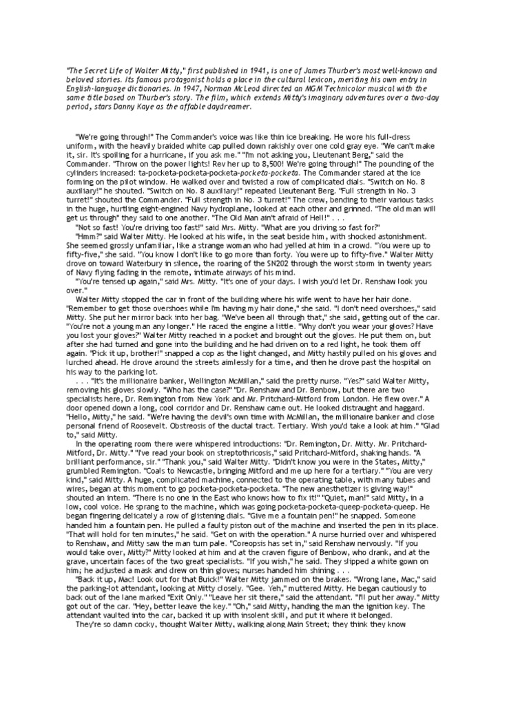 The Secret Life of Walter Mitty | PDF | Leisure | Nature