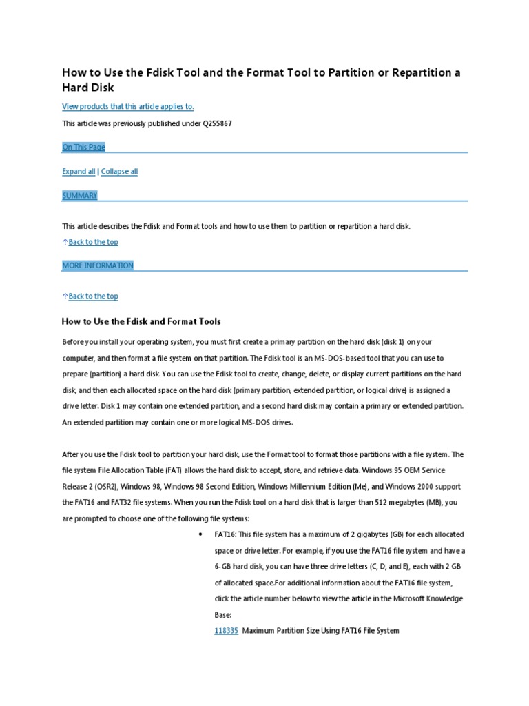 How To Use The Fdisk Tool and The Format Tool To Partition or ...