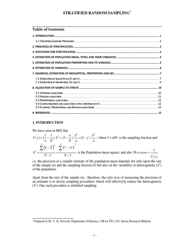 Proportional Stratified Sampling Explained | PDF | Stratified Sampling ...