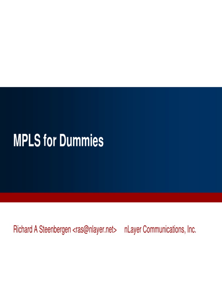 MPLS For Dummies | PDF