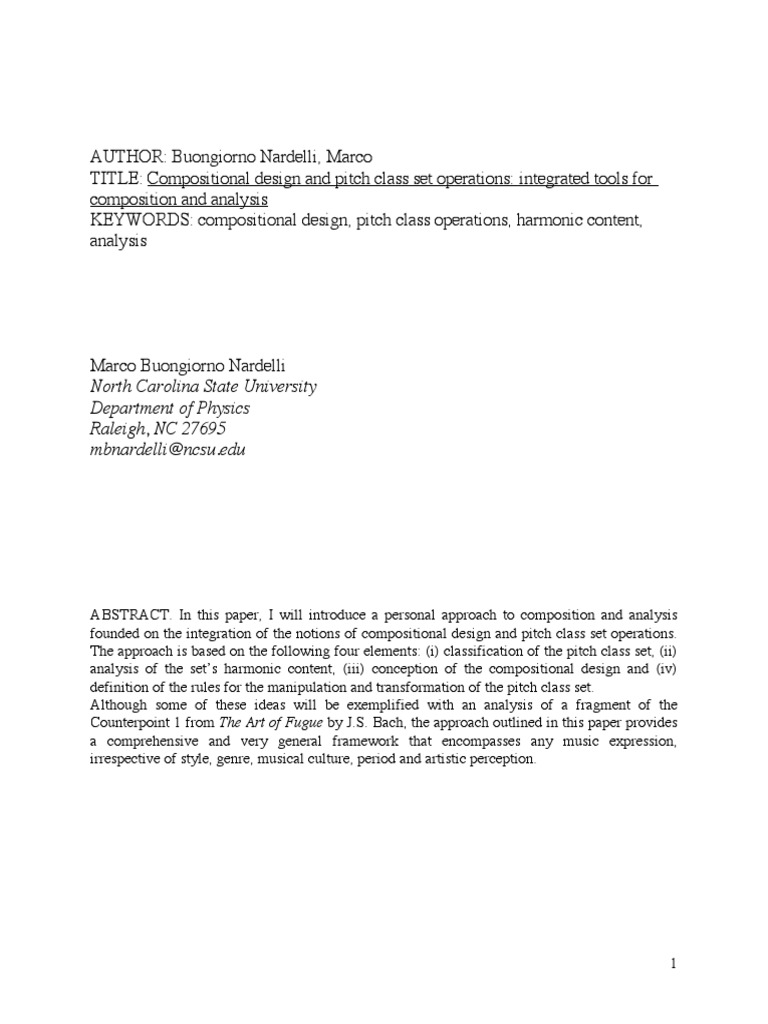 North Carolina State University Department of Physics Raleigh, NC 27695 ...