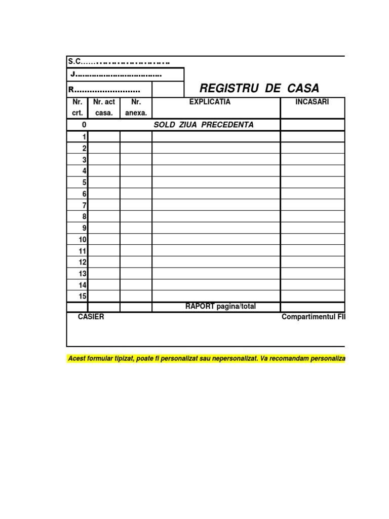 Model Registru de Casa | PDF
