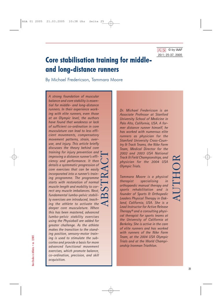 Core Stabilisation Training For Middle-And Long-Distance Runners | PDF ...