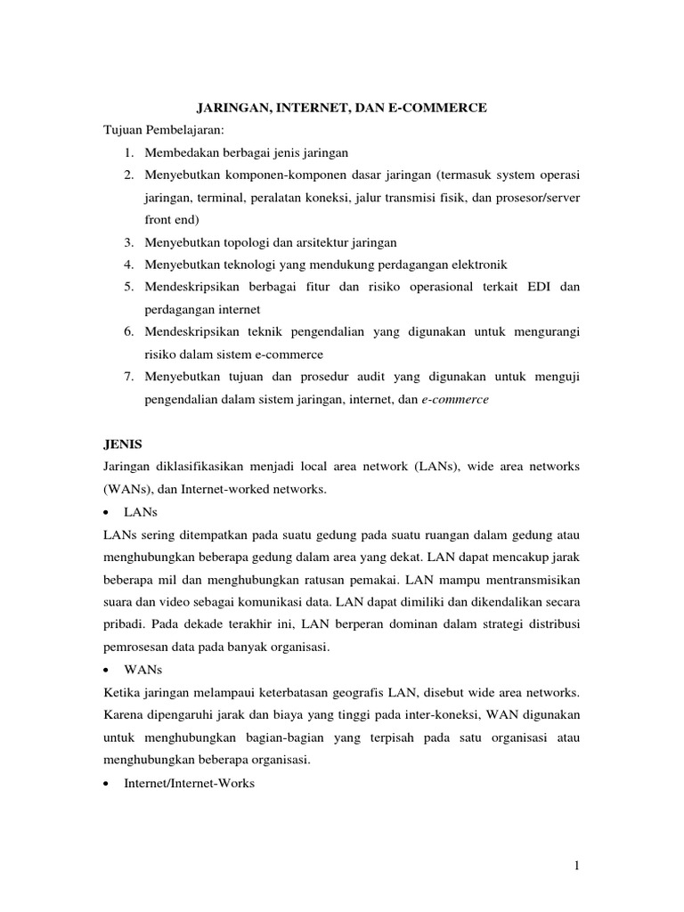 Bab 5 Jaringan, Internet, Dan E-Commerce | PDF