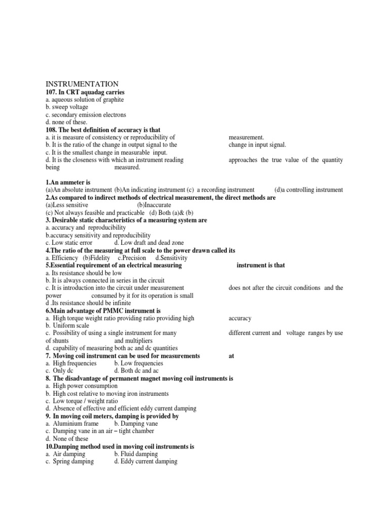 Instrumentation | PDF | Inductor | Electrical Resistance And Conductance