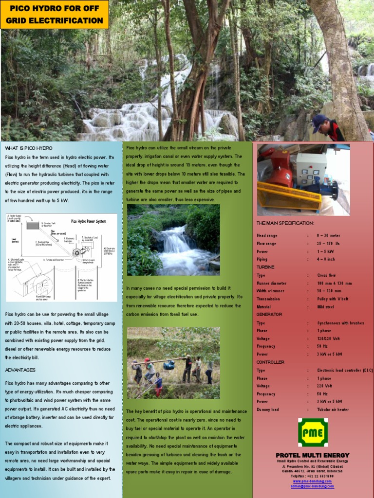 Pico Hydro Brochure | PDF | Hydroelectricity | Electrical Grid
