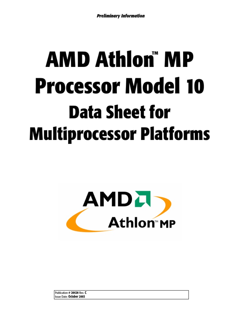 AMD Athlon MP Processor Model 10 | PDF | Advanced Micro Devices | Cpu Cache
