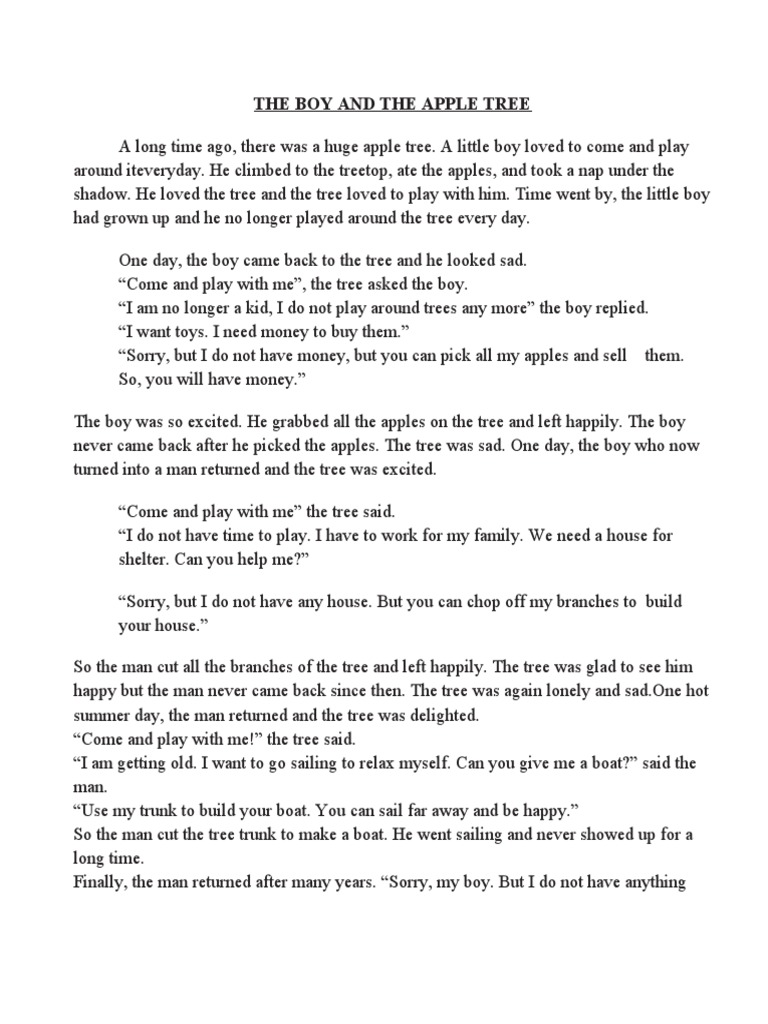 The Boy and The Apple Tree | PDF | Poetry