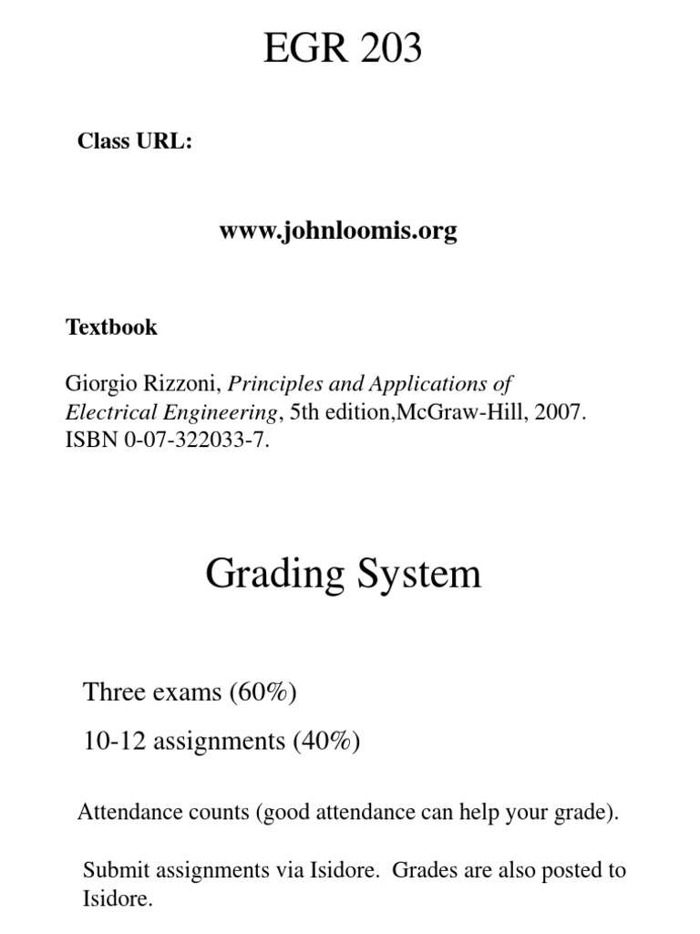 Class URL:: Giorgio Rizzoni, Principles and Applications of ISBN 0-07 ...