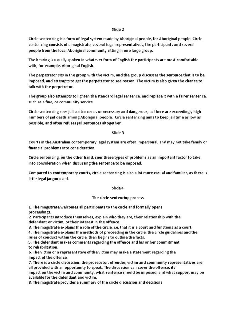 Circle Sentencing | Download Free PDF | Magistrate | Sentence (Law)