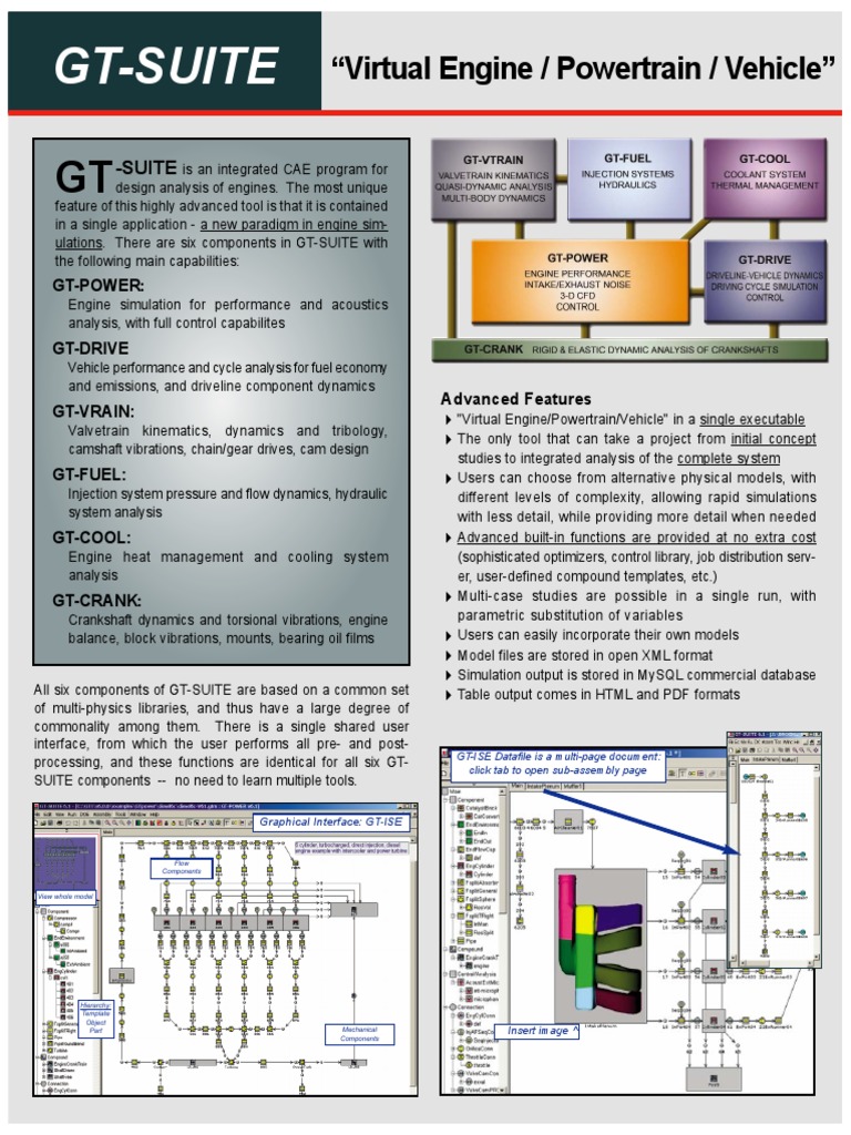 Gt-Suite: "Virtual Engine / Powertrain / Vehicle" | PDF | Simulation ...