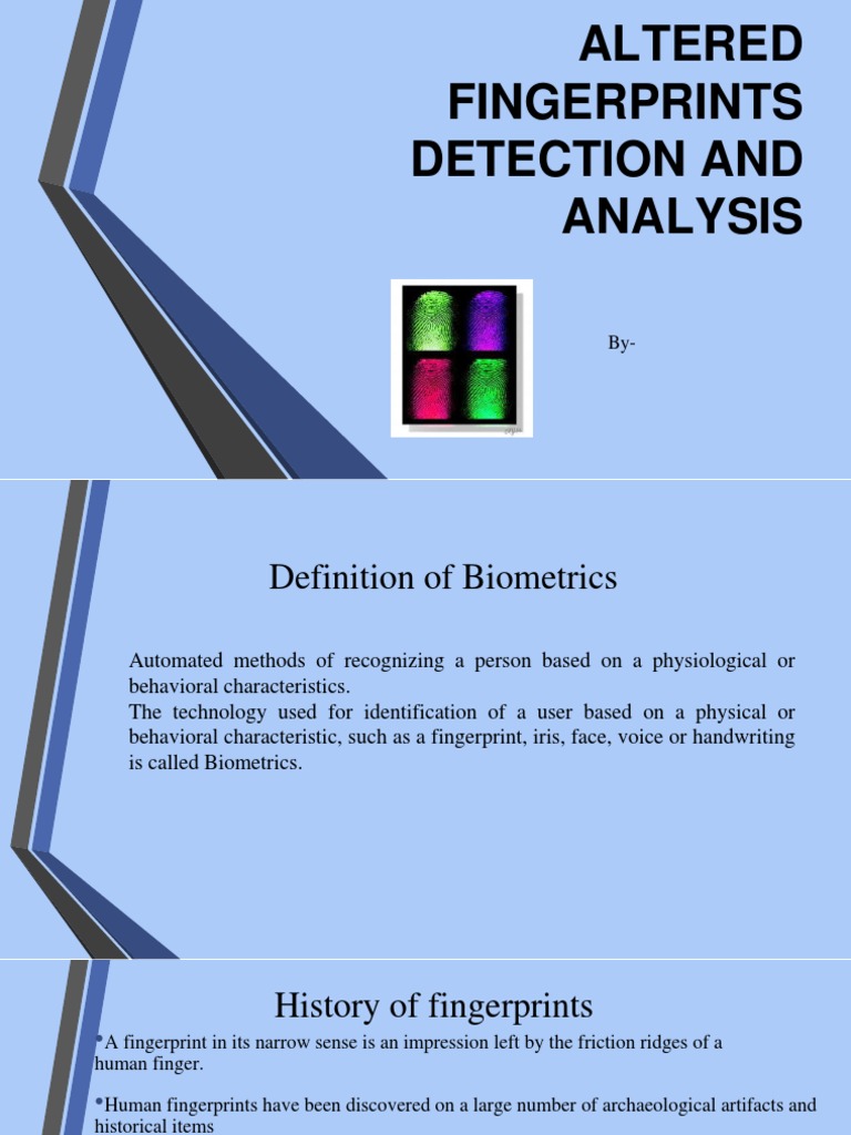 Altered Fingerprint Analysis | PDF | Fingerprint | Biometrics