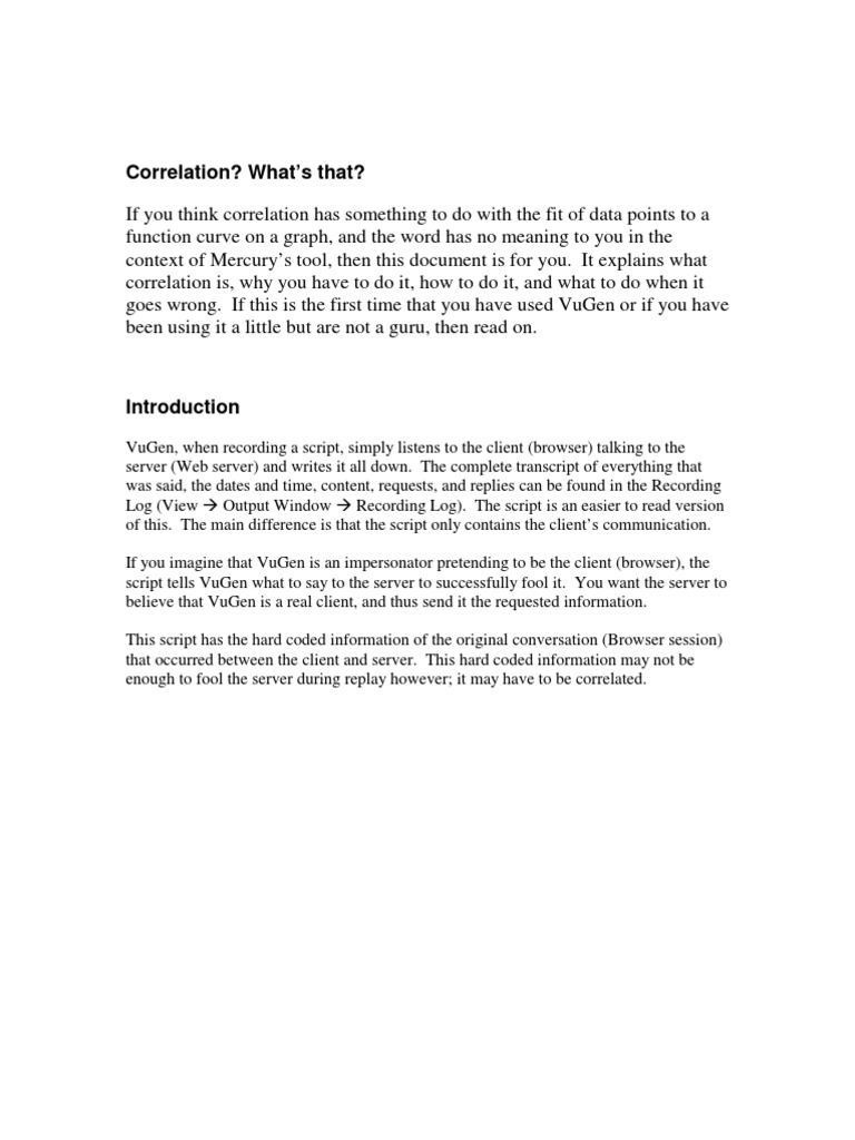 LoadRunner Correlation | PDF | Web Server | Internet & Web