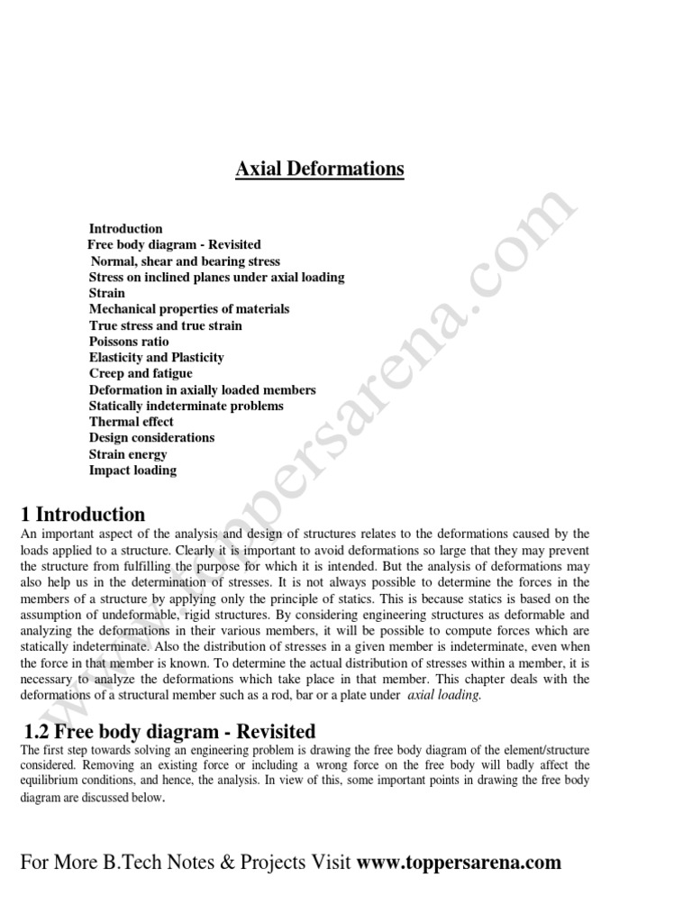Axial Deformations | PDF | Deformation (Engineering) | Strength Of ...