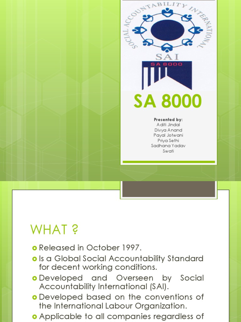 SA8000 | Occupational Safety And Health | Employment