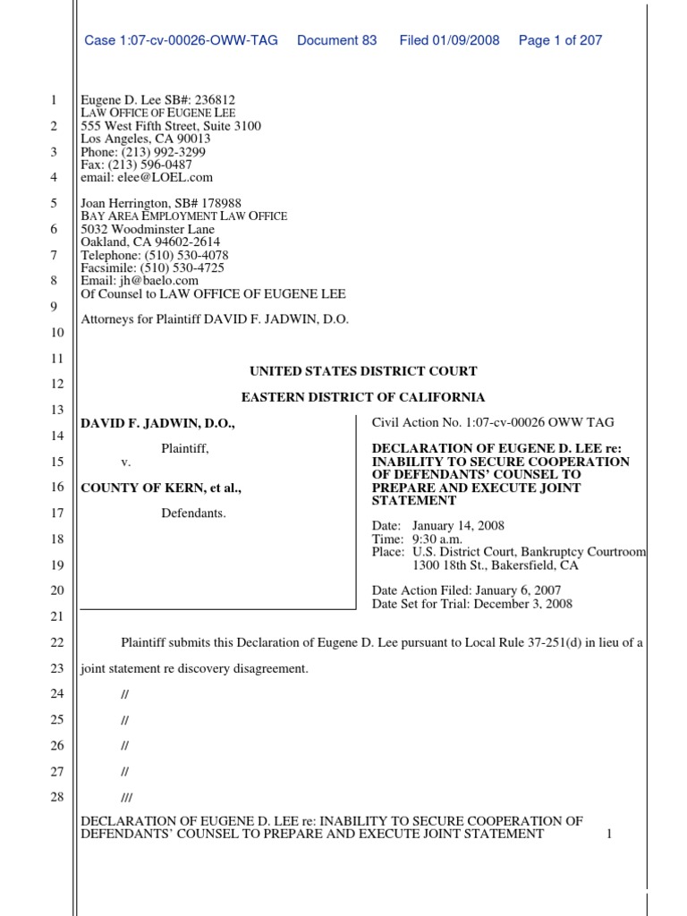 83 MTC Declaration Re Joint Statement | Download Free PDF | Discovery ...