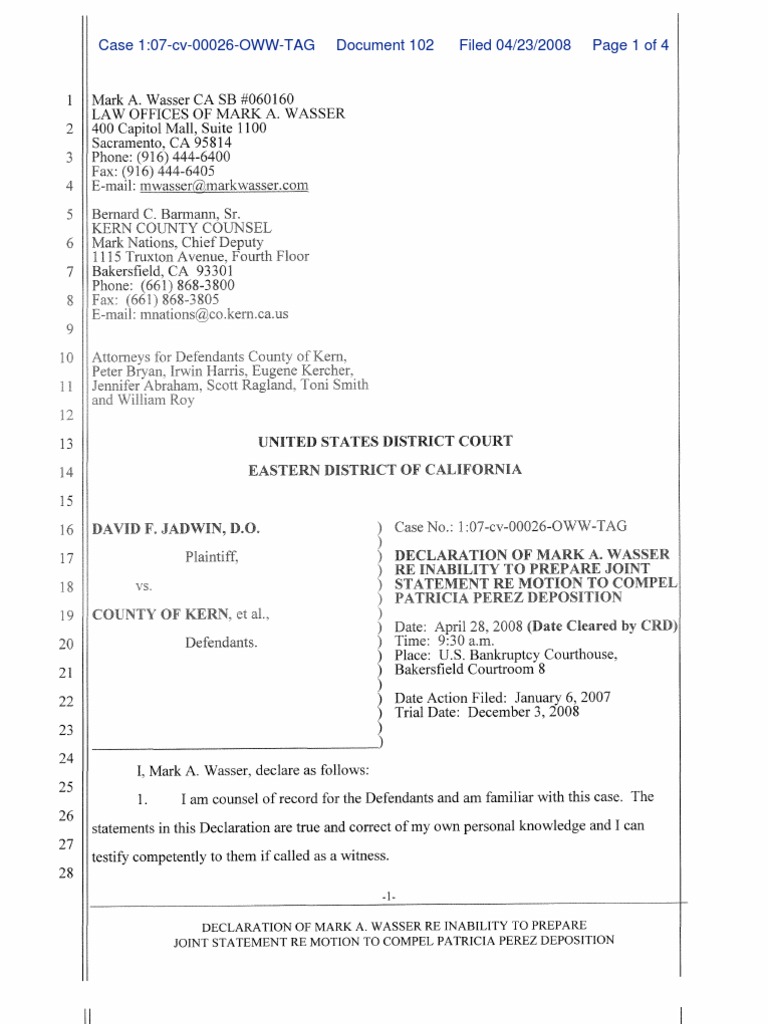 102 MPO Perez Depo - KC Declaration Re Joint Statement | PDF ...