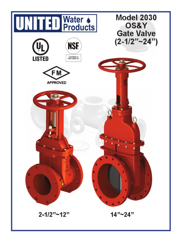 OS&Y Gate Valve Model 2030 Specifications | PDF | Valve | Mechanical ...