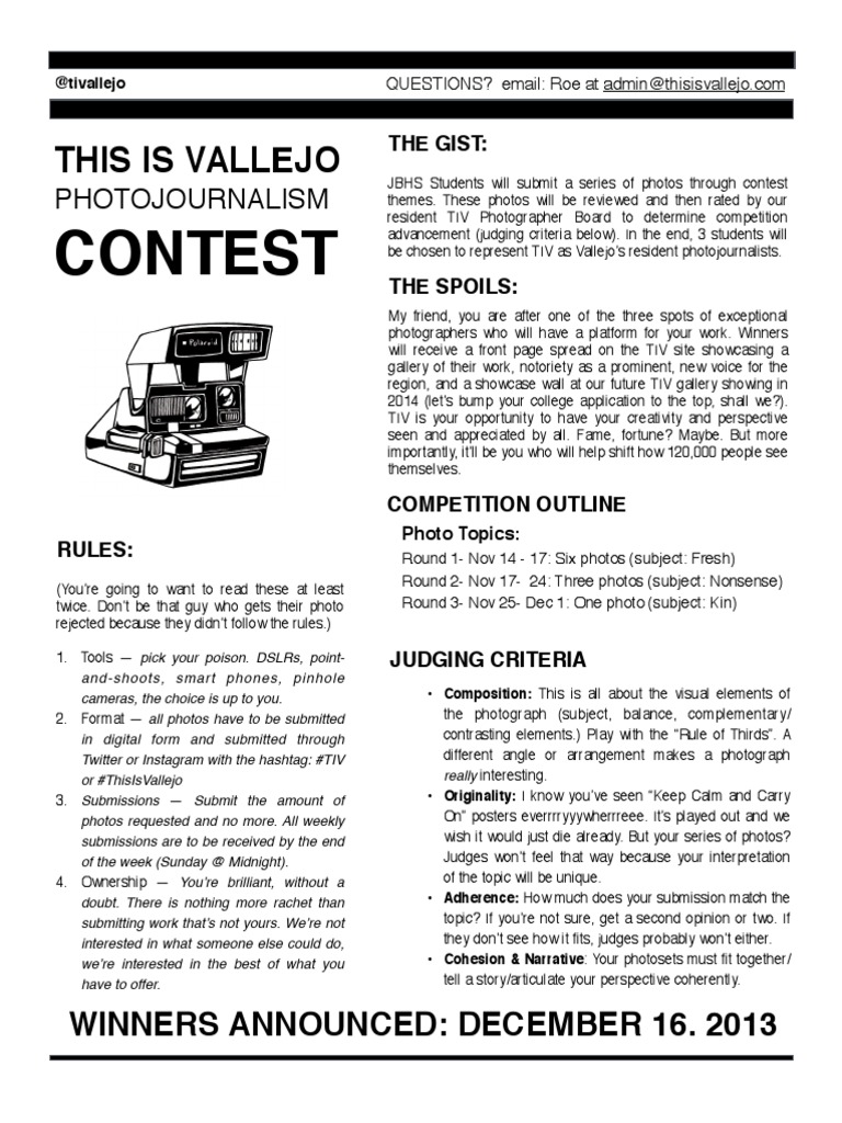 TIV Photojournalism Contest | PDF | Communication | Leisure