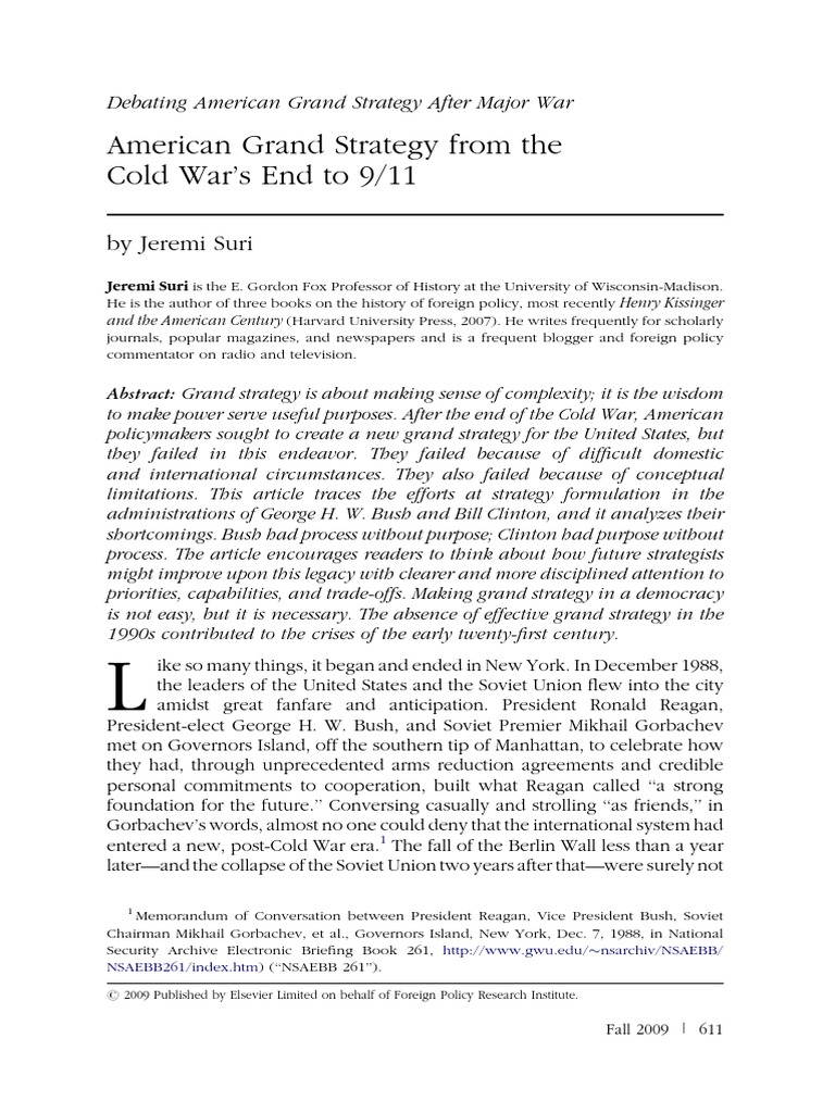 Cold War To 9-11 US Strategy | PDF