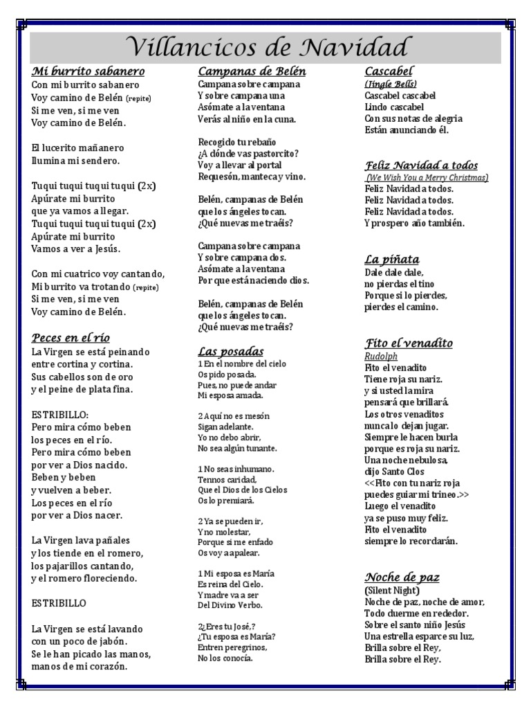 Villancicos Letra | PDF | Navidad | Vacaciones de invierno