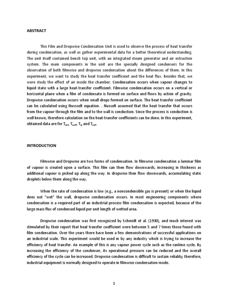 Filmwise and Dropwise Experiment | PDF | Heat Transfer | Condensation