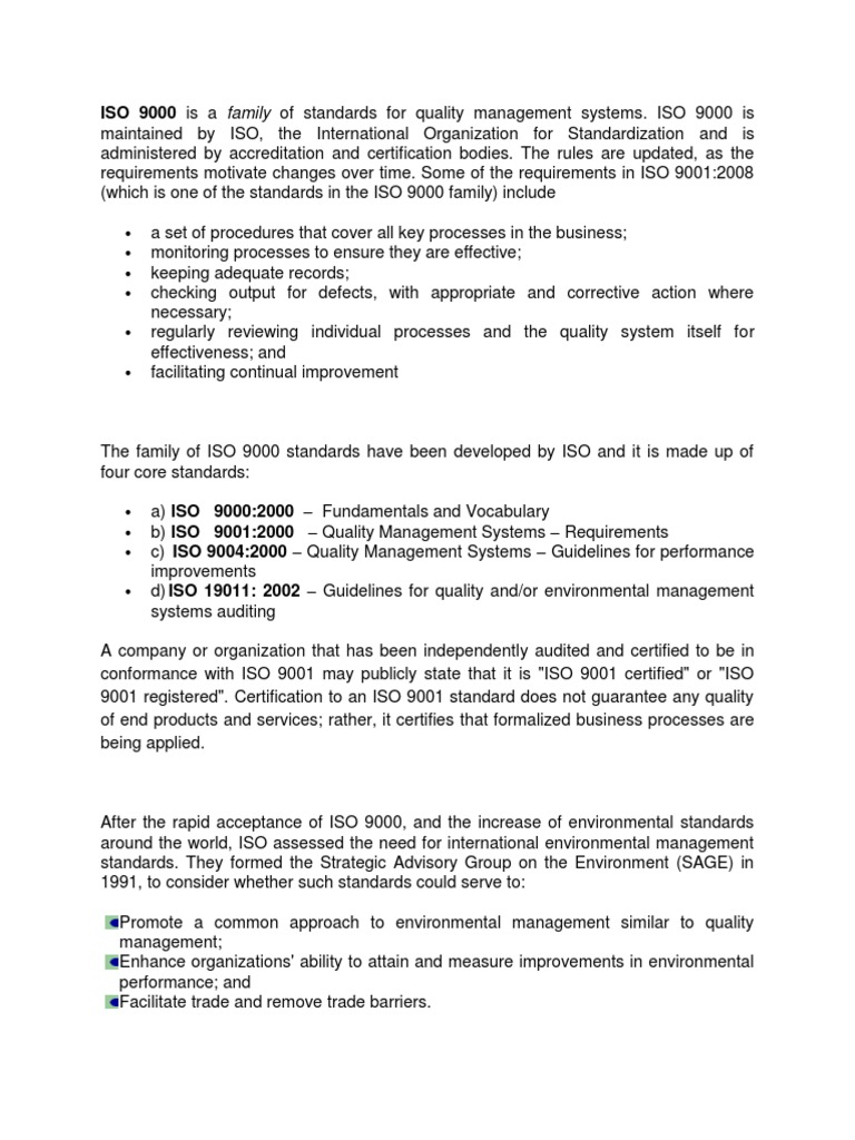 Iso 9000 & 14000 | PDF | Iso 9000 | Quality Management System