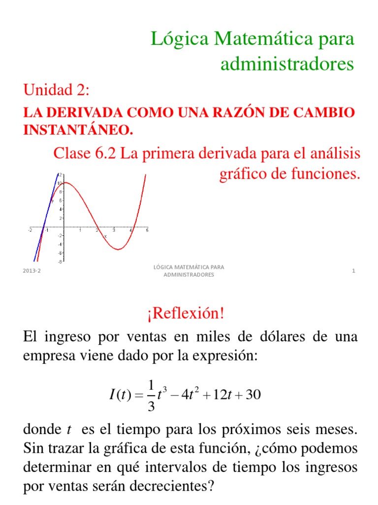 2.5_La_primera Derivada Para El Analisis Grafico | Derivado ...