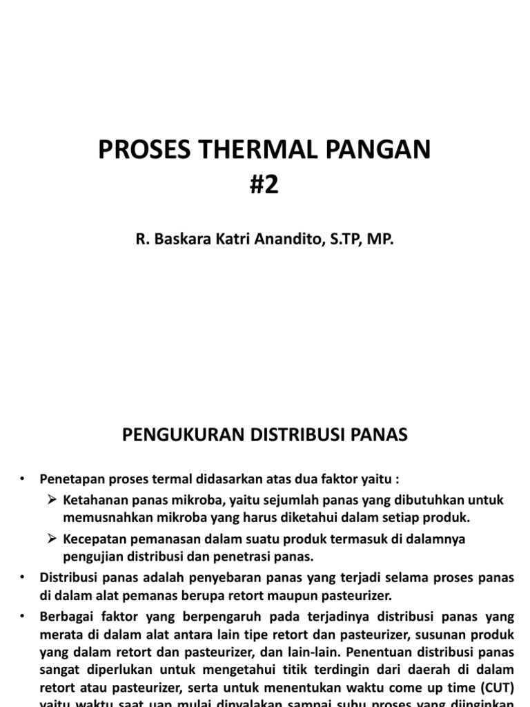 Proses Thermal Pangan #2 | PDF | Teknologi & Rekayasa