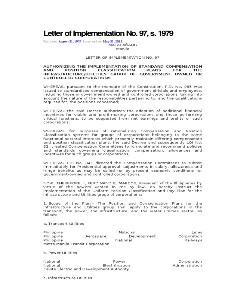 Letter of Implementation No. 97 | PDF