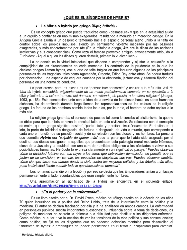 Síndrome de Hybris | PDF | Bienestar | Medicina