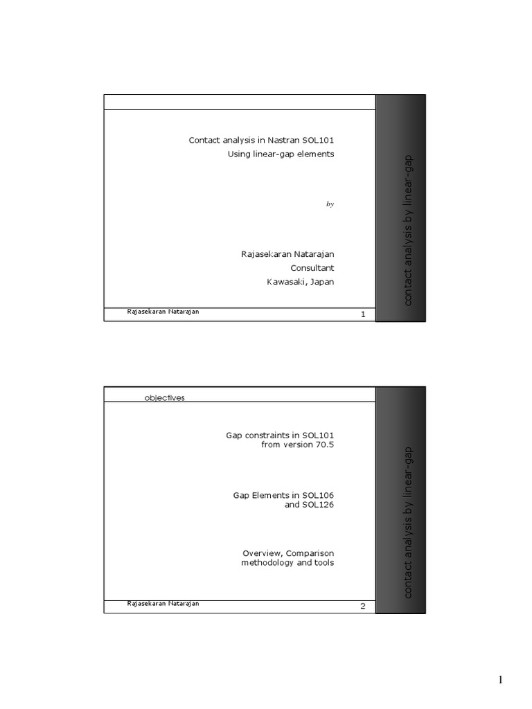 Contact Analysis Using Linear-Gap Elements in MSC Nastran SOL101 | PDF