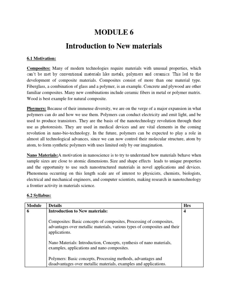 Composite Materials Module | PDF | Composite Material | Polymerization