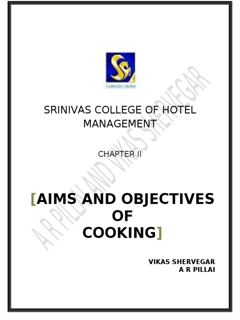 Aim and Objective of Cooking Food | PDF | Mustard (Condiment ...