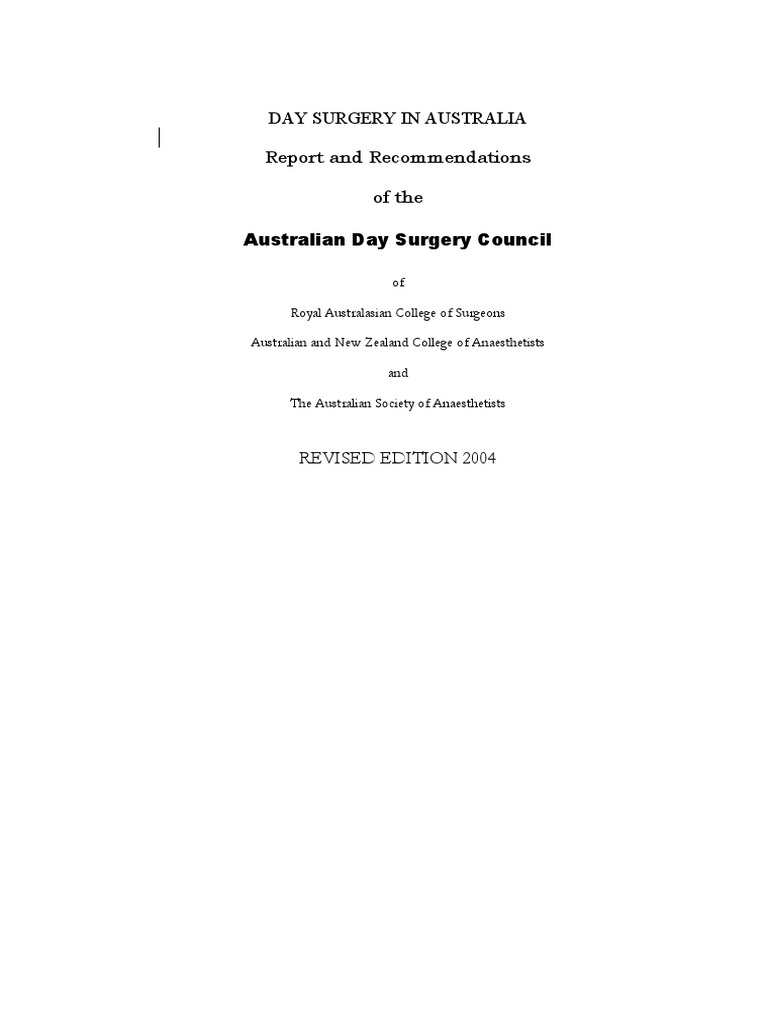 Day Surgery Practices in Australia | PDF | Surgery | Patient