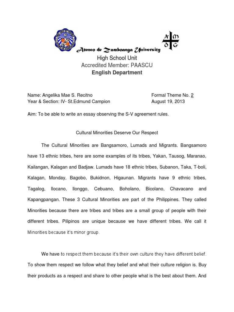 Formal Theme 2 Pdf Languages Language Arts Discipline