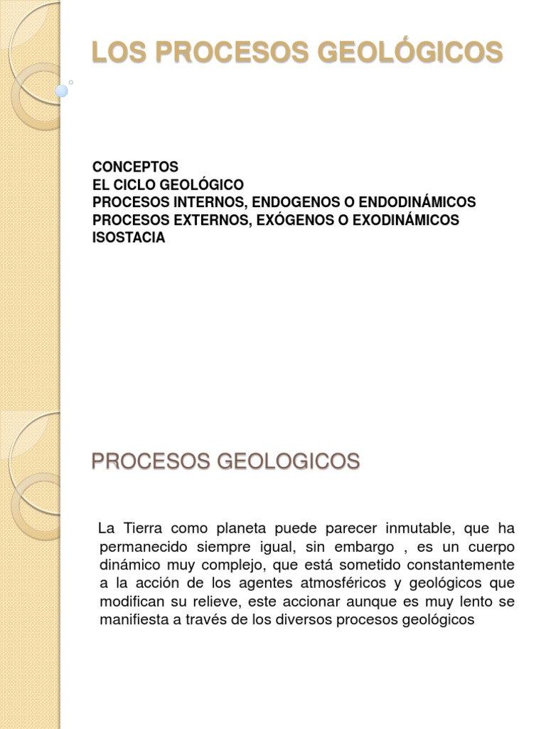 Los Procesos Geologicos | PDF | Roca (geología) | Meteorización