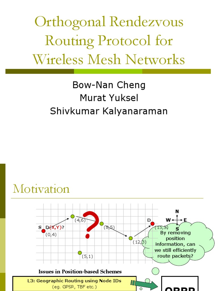 Orthogonal Rendezvous Routing Protocol For Wireless Mesh Networks | PDF | Routing | Wireless Ad ...
