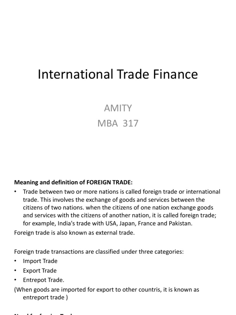 International Trade Finance | PDF | Logistics | Finance (General)