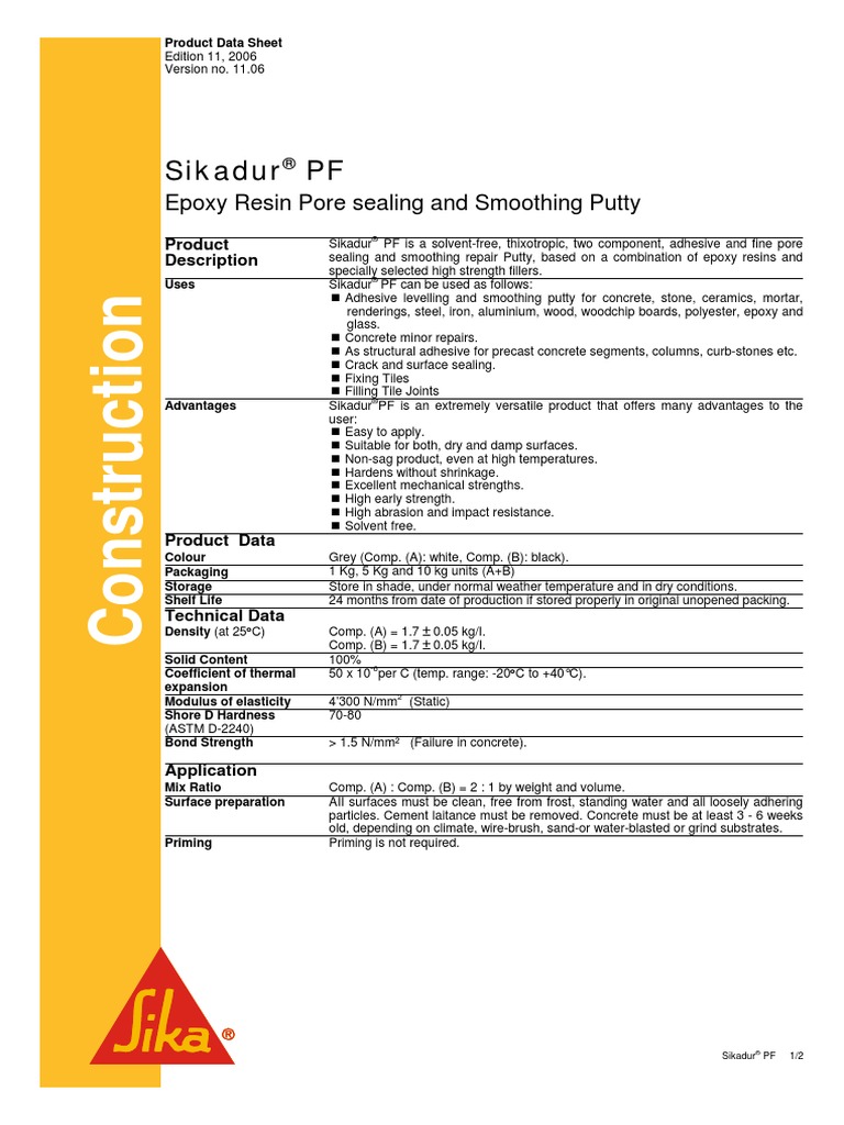 Sikadur Crack Fix Data Sheet : Safety Datasheet Downloads – OBOJJ