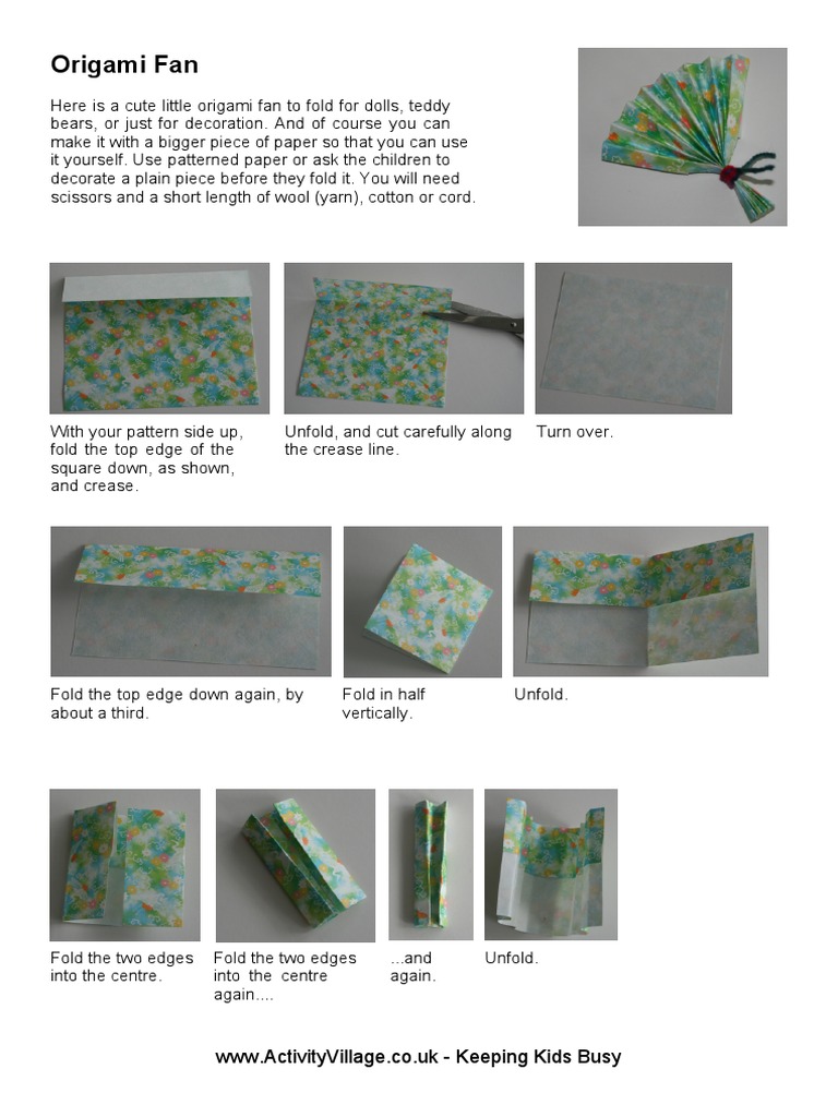 Step-by-Step Origami Fan Instructions | PDF